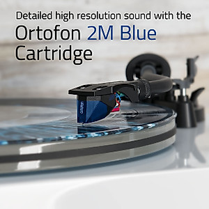 Fluance RT85 Reference High Fidelity Vinyl Turntable Record Player with Ortofon 2M Blue Cartridge, Acrylic Platter, Speed Control Motor High Mass MDF Wood Plinth Vibration Isolation Feet - Piano White