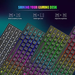 MageGee Mini 60% Gaming Keyboard, RGB Backlit 61 Key Ultra-Compact Keyboard, TS91 Ergonomic Waterproof Mechanical Feeling Office Computer Keyboard for PC, MAC, PS4, Xbox ONE Gamer(Black)