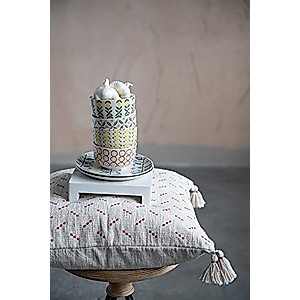 Creative Co-Op Mango Wood Cheese/Serving, Textured White Cutting Board, 8" Square