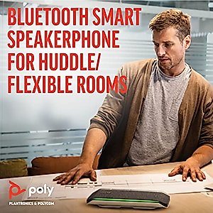 Poly - Sync 40 Smart -Speakerphone (Plantronics) - Flexible Work Spaces - Connect to PC/Mac via Combined USB-A/USB-C -Cable and Smartphones via -Bluetooth - Works with Teams, Zoom & more