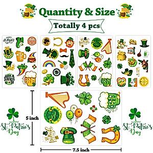 Leesgel 4 Sheets St Patricks Day Stickers Shamrock Stickers, St Patricks Day Party Favors Supplies, St Saint Patricks Day Stickers Party Decorations Accessories (51pcs)