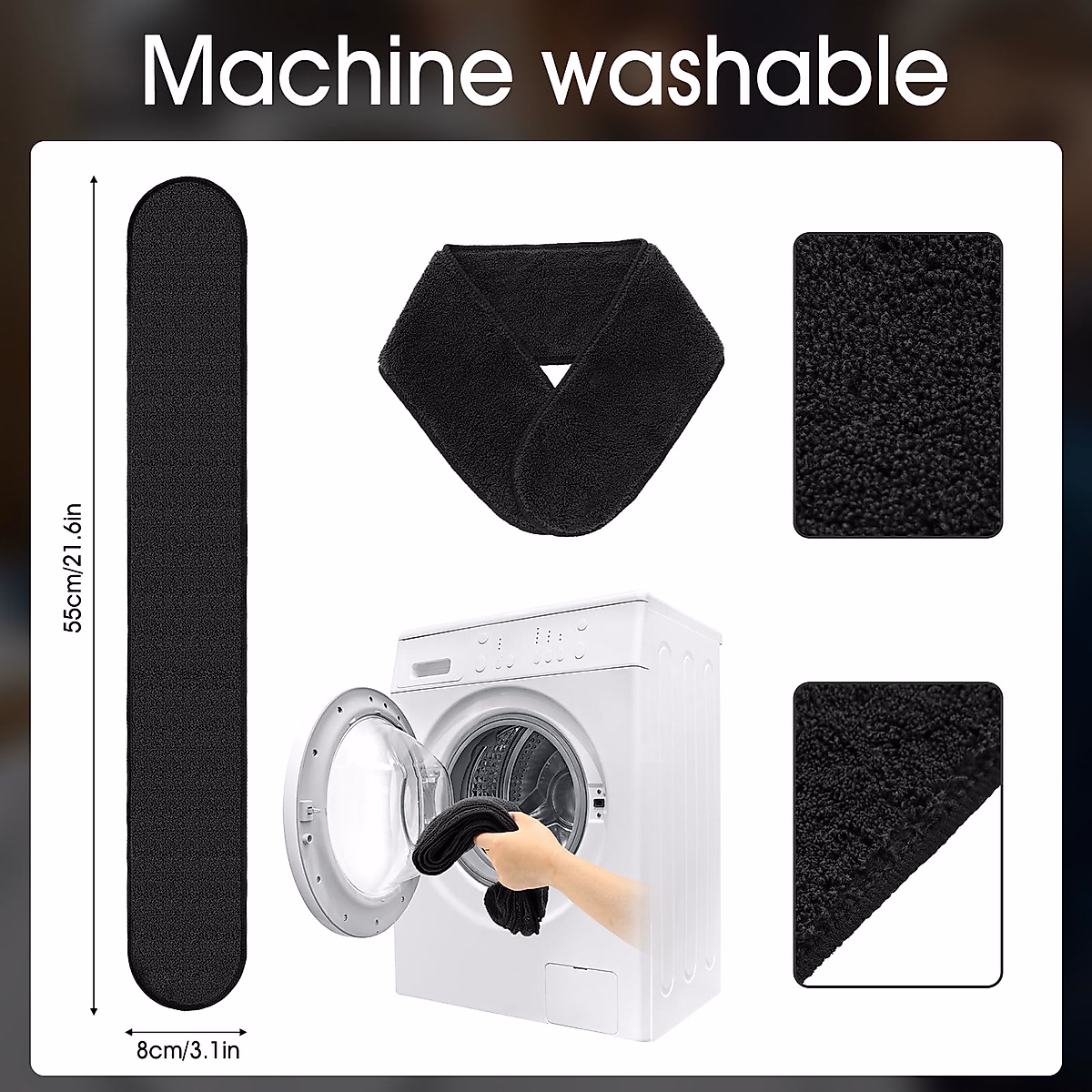 Preboun 24 Pcs Microfiber Towels - Absorbent Spa Headbands for Women, Fast Drying Salon Towel Wraps for Hair Cutting and Shampoo (Black)