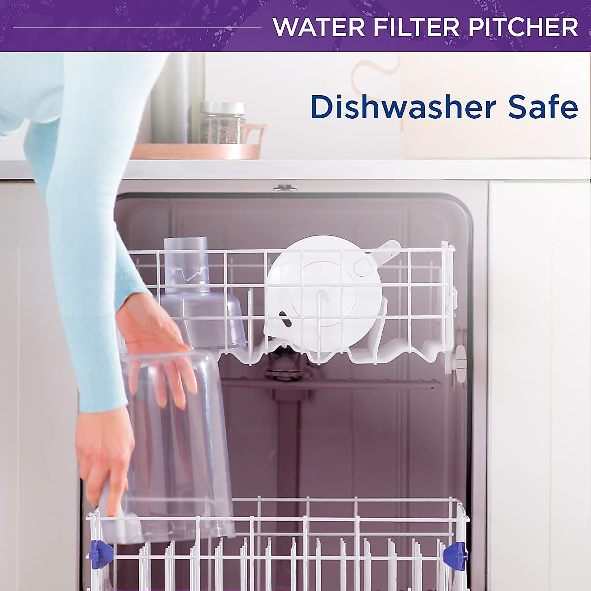 PUR Water Filter Pitcher Filtration System, 7 Cup, Clear/Blue