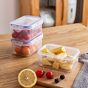 Tauno Clear Food Storage Containers with Lids, BPA Free Plastic Food Containers, Reusable Meal Prep Containers Food Containers for Lunch Boxes, 38 Cup /10 Quart Total, 12 Pack