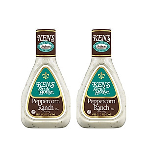 Ken's Steak House Peppercorn Ranch Dressing (Peppercorn Ranch, 16 Fl Oz, Pack of 2)
