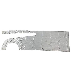 KingSeal Bib Style Disposable Poly Aprons, 24 by 42 Inches, White, Individually Wrapped - 1 Box of 100 Aprons (100 Count)