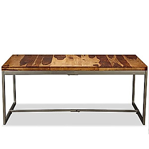 YPWRENH Decorative Tables Kitchen Tables Dining Table Solid Sheesham Wood and Steel 70.9" for Dining Room, Kitchen or Living Room