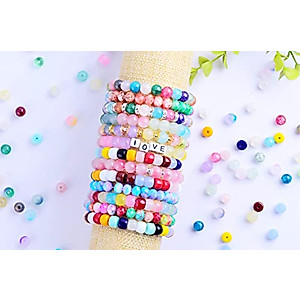 Glass Beads Kit for Jewelry Making Bracelet Charms Set Bulk Crafts 480pcs 8mm Round 12colors with Accessories, Chakra Bead DIY Beading Necklace Adults Beginners (Glass Jade)