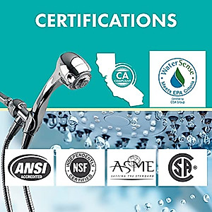 Niagara Conservation N2945CH Earth Spa 3-Spray with 1.5 GPM 2.7-in. Wall Mount Handheld Shower Head in Chrome, 1-Pack | Bathroom Shower Head Sprayer with Pressure Compensation Technology