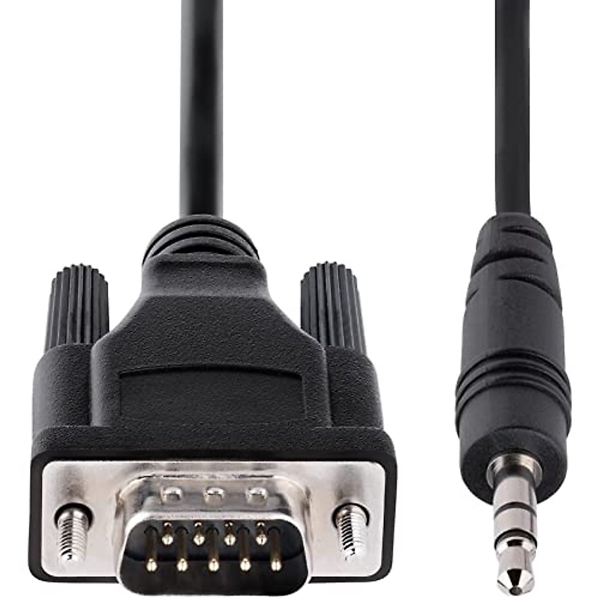 StarTech.com 3ft (1m) DB9 to 3.5mm Serial Cable for Serial Device Configuration, RS232 DB9 Male to 3.5mm Cable for Calibrating Projectors, Digital Signage, TVs via Audio Jack (9M351M-RS232-CABLE)