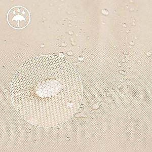 Heavy Duty Patio Sofa Cover, 100% Waterproof Outdoor Patio Furniture 3-Seater Couch Covers with Air Vent and Adjustable Straps and Cord, 78"x 38"x 29" Beige