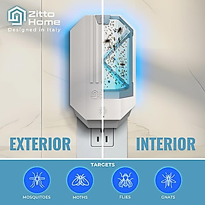 Zitto Home Fly Trap Indoor Starter Kit (1 Device & 1 Refill), Long Lasting Indoor Fly Trap for Home, Captures Flies, Moths, Fruit Flies, Gnats, Flying Insect Trap Indoor Plug in 24/7 UV Light