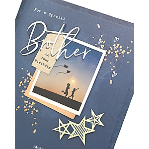 UK Greetings Birthday Card for Brother - Sentimental Design, Black, 149mm x 229mm