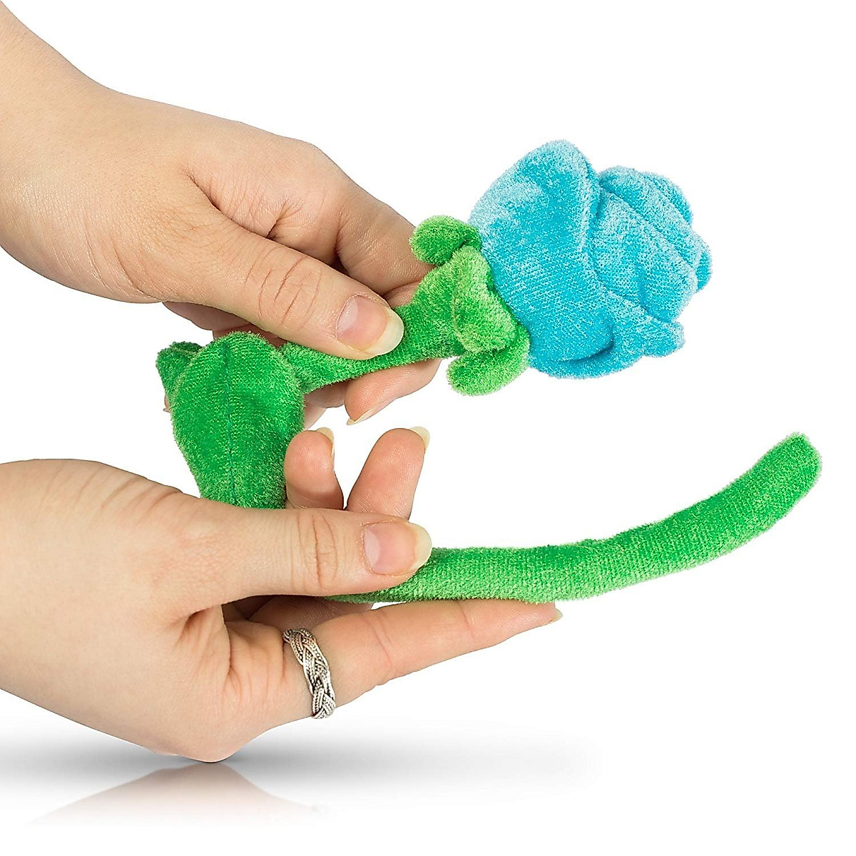 T play Rose Flower Plush Kids : Bendable Stem Stuffed Toy - Soft Felt Bendy Bouquet Set