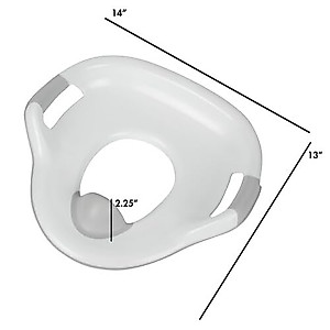 The First Years Soft Grip Potty Training Toilet Seat - Attachable Toddler Potty Training Seat for Adult Size Toilet - Gray