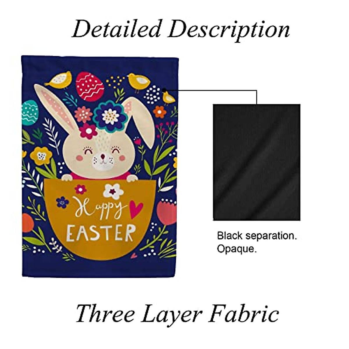 My Little Nest Seasonal Garden Flag Happy Easter Cartoon Rabbit Vertical Garden Flags Double Sided for Home Farmhouse Yard Holiday Flag Outdoor Decoration Banner 12"x18"