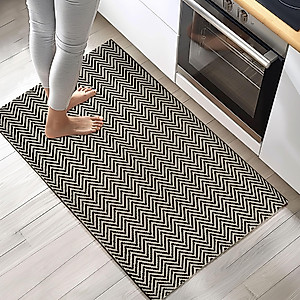 Tyrot Boho Small Bathroom Rugs 2x3 Washable Rug for Entryway Woven Cotton Black and Cream Front Door Mat Farmhouse Reversible Low Pile Front Porch Rug Carpet for Kitchen Foyer Entrance Indoor Laundry