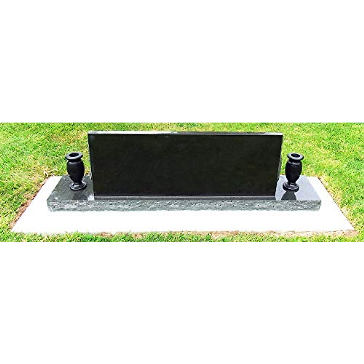 OPTIMUM Memorial Cemetery Flower Vase - Plastic (Black Stone) with Metal Ground Spike, Grave Marker, Decorations for Gravesite, Headstone Flowers Holder, Garden Lawn & Yard
