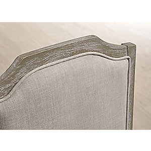 Roundhill Furniture Ferran Wood Pedestal Dining Chair, Reclaimed Gray Set of 2