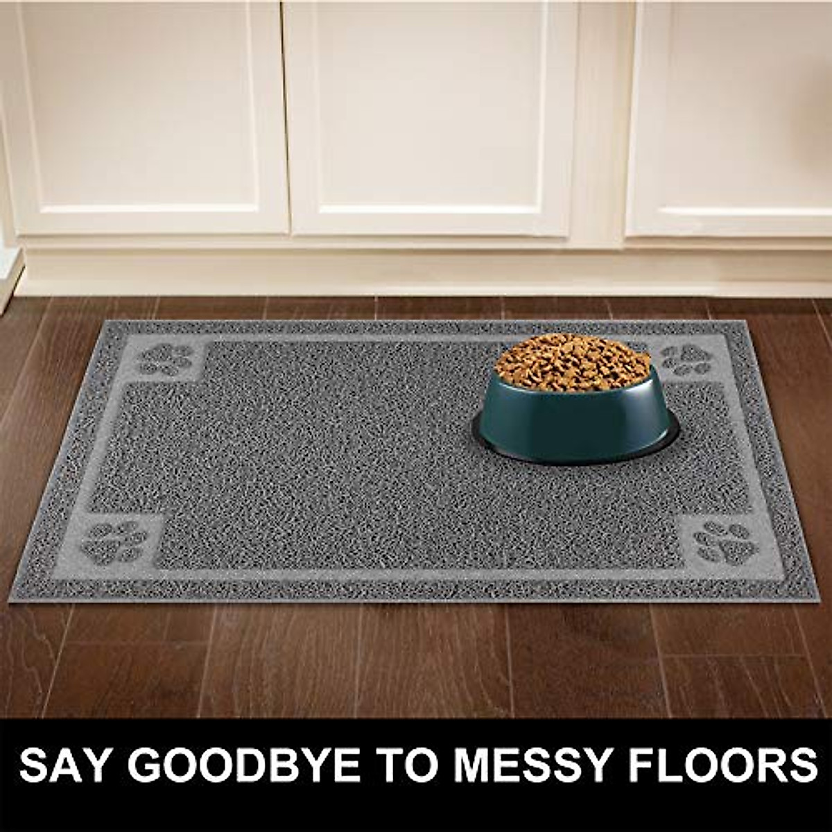 STELLAIRE CHERN Dog Bowl Mat for Small Dogs and Cats 24" x 16" Flexible and Waterproof Pet Feeding Mat for Food and Water, Easy to Clean Dog Food Mat with Non Slip Backing