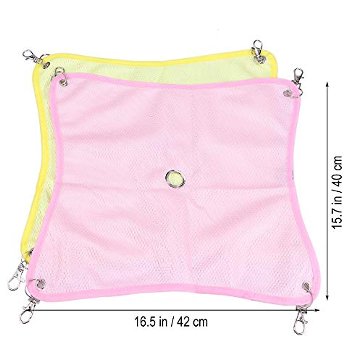 POPETPOP 2Pack Mesh Hamster Hammock for Cage-Gerbil Swing Hanging Chinchillas Bed Guinea Pig Nest Squirrel House for Rat Small Animal Hammock Random Color Size M