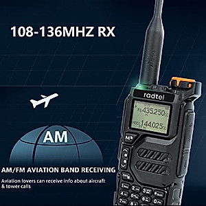 Radtel RT-590 Tri-Band Radio Air Band Receive Two-Way Radio 200CH 5 Watts NOAA Weather Alert Huge Features SCAN/VOX/AM/FM Radio/DTMF