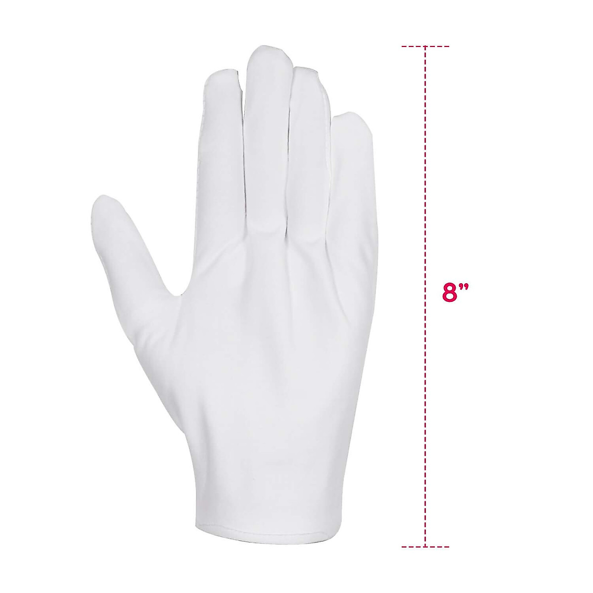 anezus 12 Pairs Cotton Gloves for Dry Hands, White Cotton Gloves Cloth Serving Gloves for Eczema Moisturizing Dry Hands Jewelry Silver Archival Costume Inspection, Medium Size