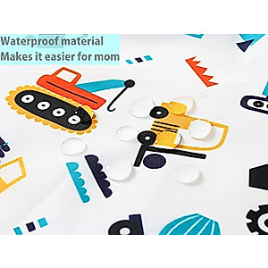 ElecMotive 5 Pack Long Sleeve Bib,Baby Toddler Waterproof Sleeved Bib for 6-30 Months Reusable with Catch-all Pocket