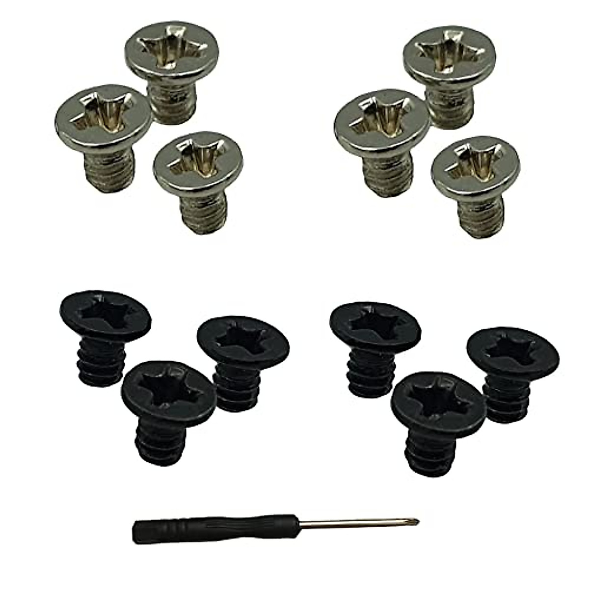 Solo3 Screws Replacement for Beats Solo 3 Screws, Beats Solo 2 Screws, Beats Headband Screws Repair Kit+Screwdriver (6pcs Silver+6pcs Black)