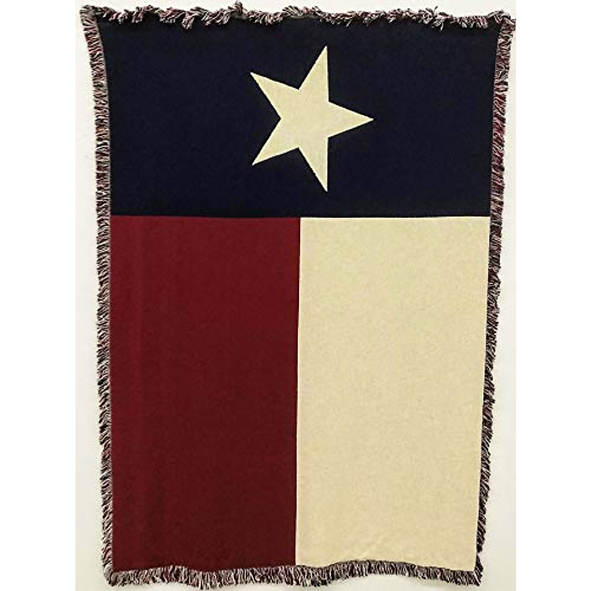 Texas State Flag Blanket - Gift Soft Tapestry Throw Woven from Cotton - Made in The USA (69x48)