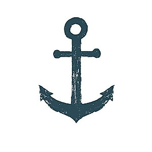 SanerLian Anchor Ship Temporary Tattoo Sticker Waterproof Vintage Adult Men Women Hand Arm Shoulders Body Art 10.5X6cm Set of 24 (SF188)