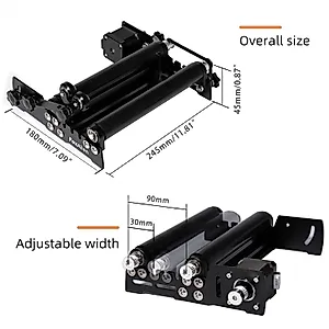 FoxAlien R42 Y-axis Rotary Roller Engraving Module for Cylindrical Objects Curved Surface Compatible with FoxAlien Masuter Pro, Masuter 4040 CNC Engraver Machines