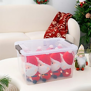 Citylife 32 QT Plastic Storage Bins with Latching Lids Stackable Storage Containers for Organizing Large Clear Storage Box for Garage, Closet, Kitchen, 4 Packs