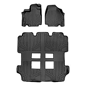 MAX LINER Custom Fit Floor Mats 3 Row Liner Set Black A0103/B0103 for 2011-2017 Honda Odyssey