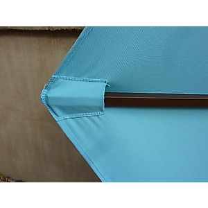 Formosa Covers 9ft Umbrella Replacement Canopy 6 Ribs in Light Blue (Canopy Only)