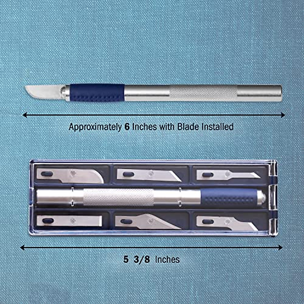 WA Portman 7 Piece Precision Hobby Knife Set - 6 Carbon Steel Art Knife Blades - Precision Knife Set - 7 Piece Craft Knife Kit - Hobby Knives - Exacto Knife Set Compatible - Art Knife Set