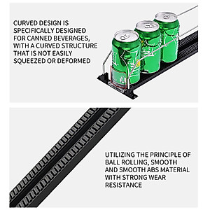 Can Dispenser for Refrigerator, Supermarket Freezer Beverage Pusher, Refrigerator Beverage Shelf, Beverage Automatic Pusher, Drinks Organizer for Fridge, Can Organizer (1 Row)