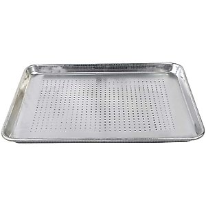 Tiger Chef Full Size 18 x 26 inch Perforated Aluminum Sheet Pan Commercial Bakery Equipment Cake Pans NSF Approved 19 Gauge