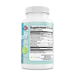 Daily Health, Coral Calcium Pure Okinawa - Marine-Grade Supplement with 72 Trace Minerals - 1475mg, 90 Vegetable Capsules (1 Month Supply)