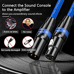 BOYOUYS XLR Cables 3FT 10 Pack XLR Microphone Cable Male to Female Cable 3 Pin Premium Balanced XLR Male to Female Patch Cords for Mic Mixer,Podcast, Studio
