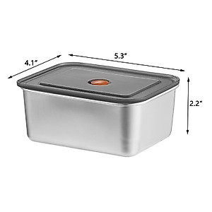 SCWBOEII 6 Pcs Stainless Steel Containers With Lids 16.9oz Snack Containers Metal Meal Prep Food Containers Reusable, Stackable, Nestable Dishwasher Freezer Safe (6)