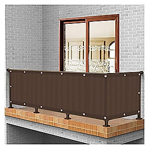 ALBN Balcony Privacy Screen Cover Fence Shade Net Cover Windshield UV Resistant with Eyelet HDPE Anti-Aging for Outdoor Roof Garden Backyard (Color : Brown, Size : 0.9x4m)
