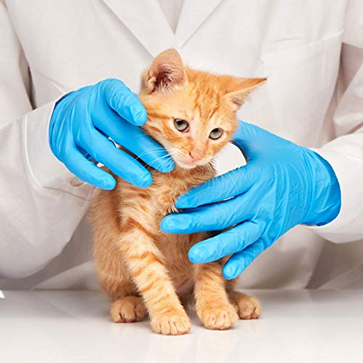 Basic Medical Blue Nitrile Exam Gloves - Latex-Free & Powder-Free - NGPF-7004 (pack of 100), X-Large