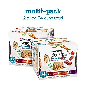Purina Beneful Small Breed Wet Dog Food Variety Pack, IncrediBites Pate - (2 Packs of 12) 3 oz. Cans