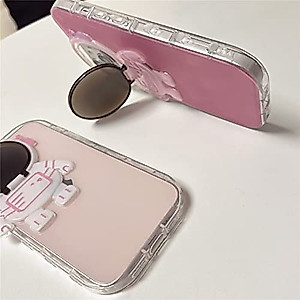 Beskinmer Compatible with iPhone 11 Case,Cute Clear Astronaut Case for Women with Astronaut Folding Camera Cover Kickstand Case Slim Soft TPU Shockproof Bumper - Clear