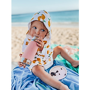 Pura Kiki 9oz/260ml Stainless Steel Insulated Sippy Bottle w/Sleeve, Plastic-Free, MadeSafe Certified, Medical-Grade Silicone Sipper Spout Fast Flow Rate for Kids, Toddlers, Babies & Infant – Aqua