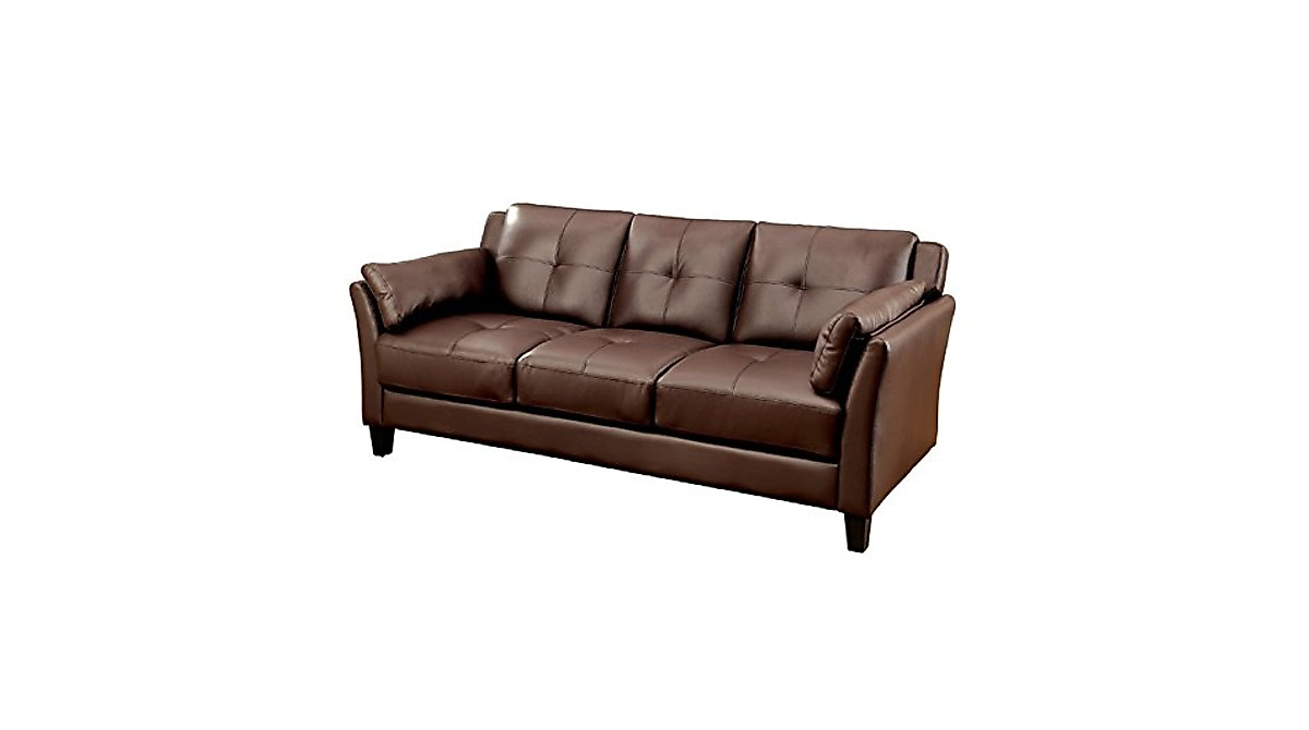 Tonia Faux Leather Sofa Set - Modern Brown 3-Piece Design