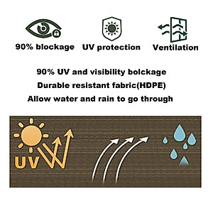 Abrotain Fence Privacy Screen Balcony Sun Shade Cloth 6'6"x9'9" 80% Shade Fabric Outdoor Patio Screens Mesh Panels Apartments Railing Cover UV Protection for Backyard Garden Porch Deck