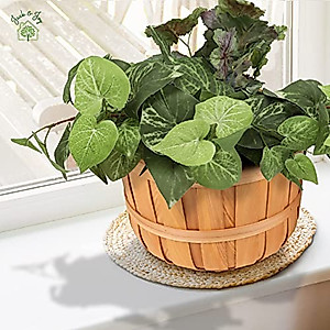 Jack & Joy Set of 2 Baskets for Produce – Thick Wood Slots and Reinforced Body, Display Fruits and Vegetables or Use in Home Garden, Fold Down Strap for Easy Carrying, Large 11" & Small 9"