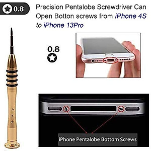 oGoDeal Screwdriver Set Kit for Apple iPhone 8 8 Plus 7 7 Plus 11 12 13 Pro Max Mini Screwdriver Set 1.5mm Phillips,0.8mm Star Pentalobe Screwdriver,Y 0.6mm Tri-point Triwing iPhone X Repair Tool Kit